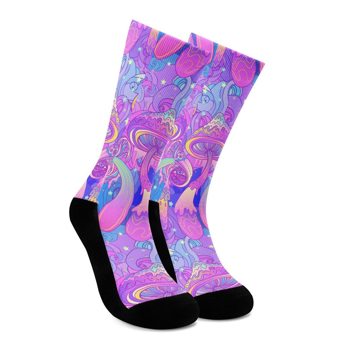 Psychedelic Purple Trip Crew Socks Trippy Socks Magic - Etsy UK