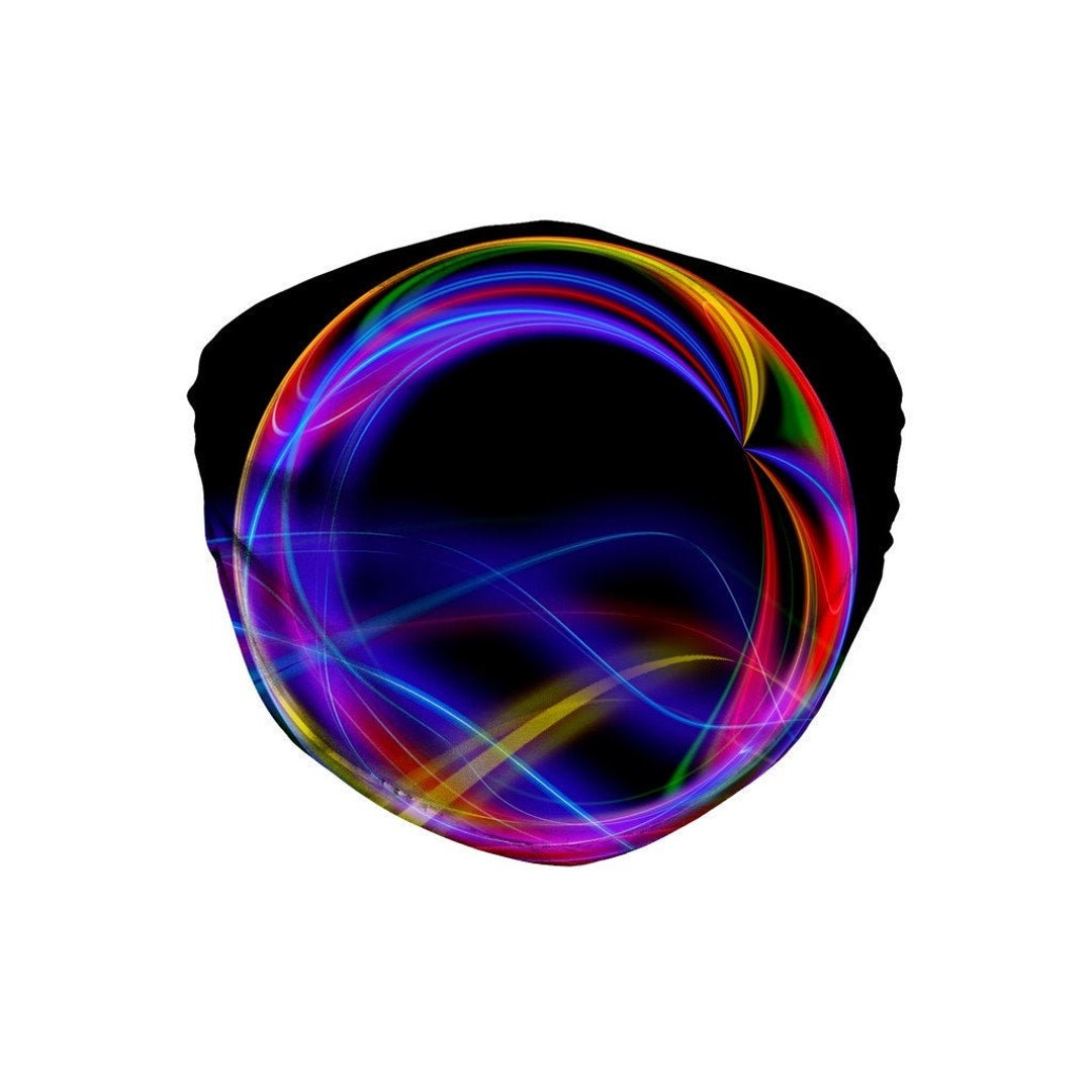 Futuristic Neon Sphere Face Mask Filter, Rave Festival Facemask, Bright ...