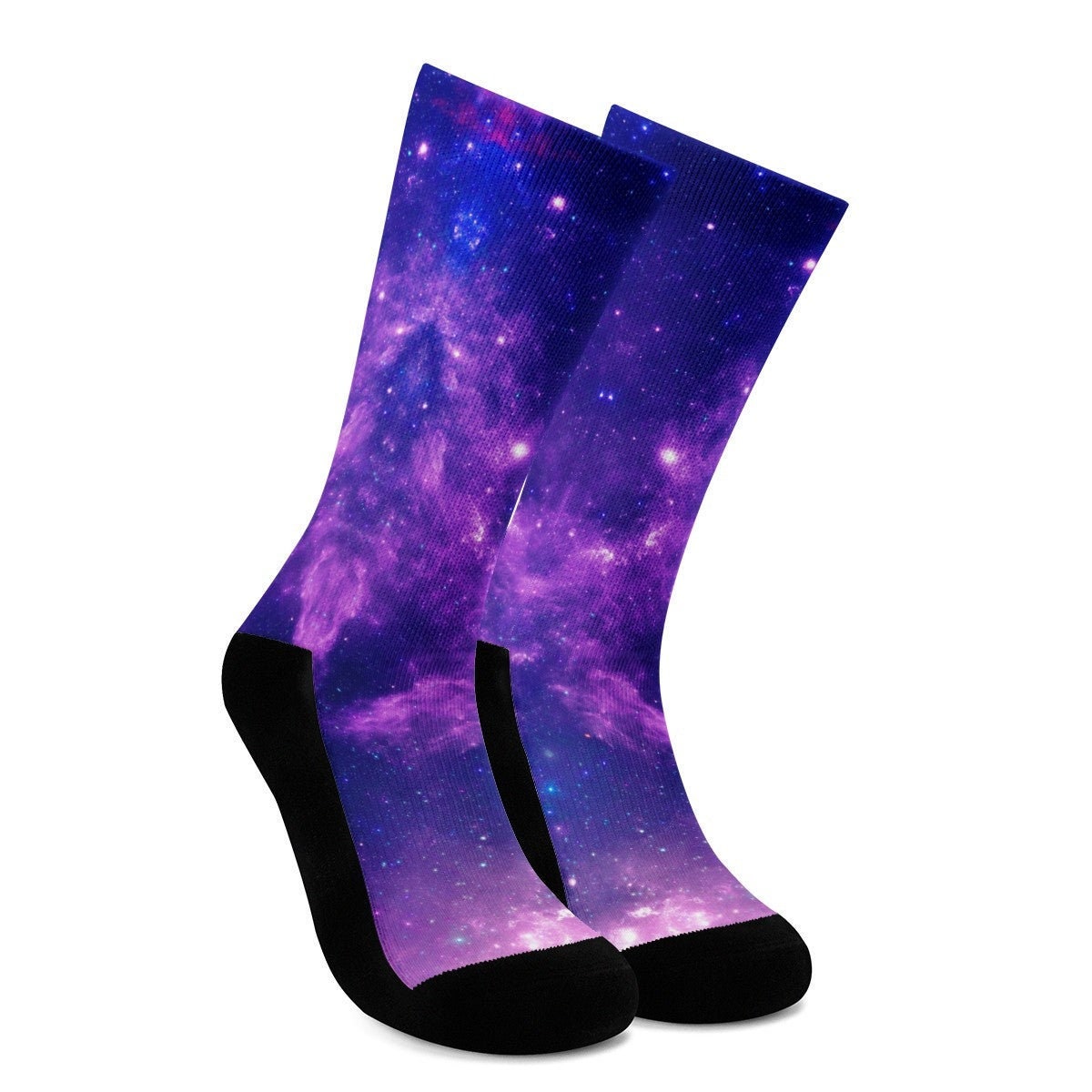 Purple Cosmic Galaxy Crew Socks Starry Night Outer Space | Etsy