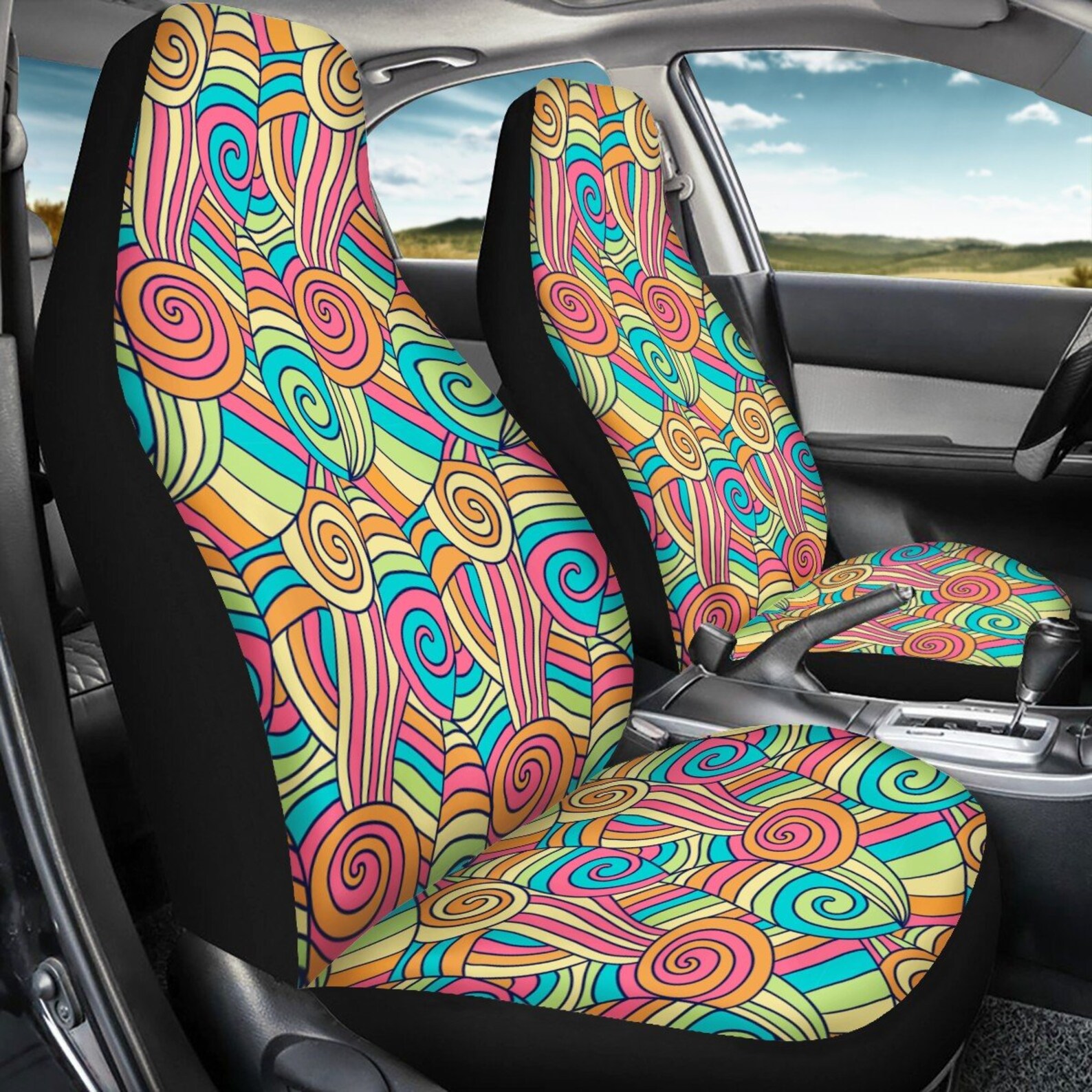 Fun Hippie Car Seat Covers Paisley Seat Covers Colorful | Etsy