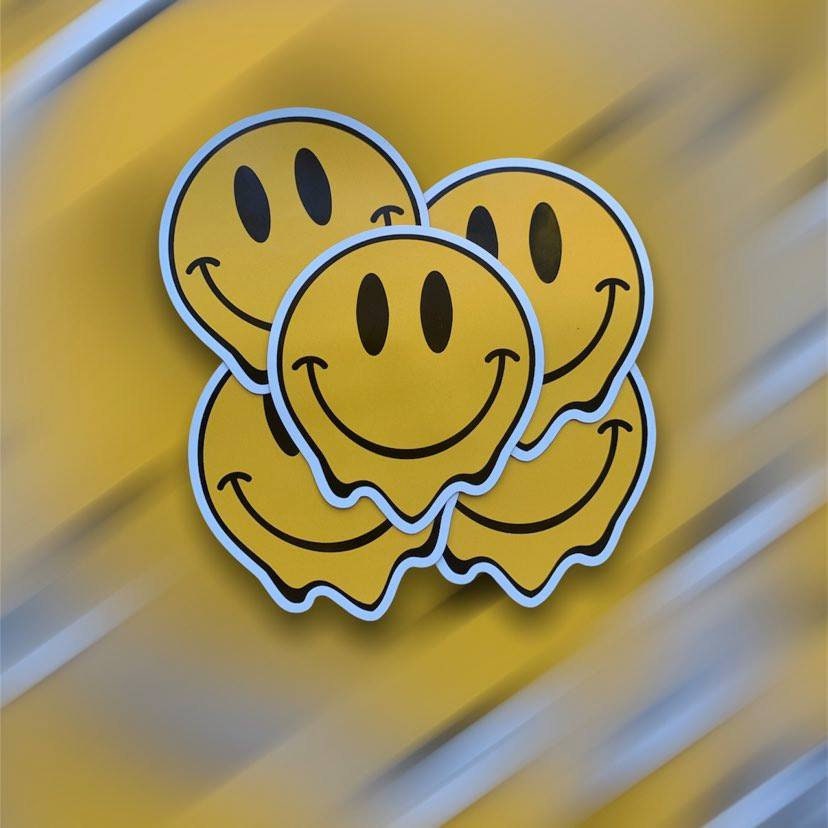 Trippy Happy Face Magnet Melting Smiley Drip 70s Funky | Etsy