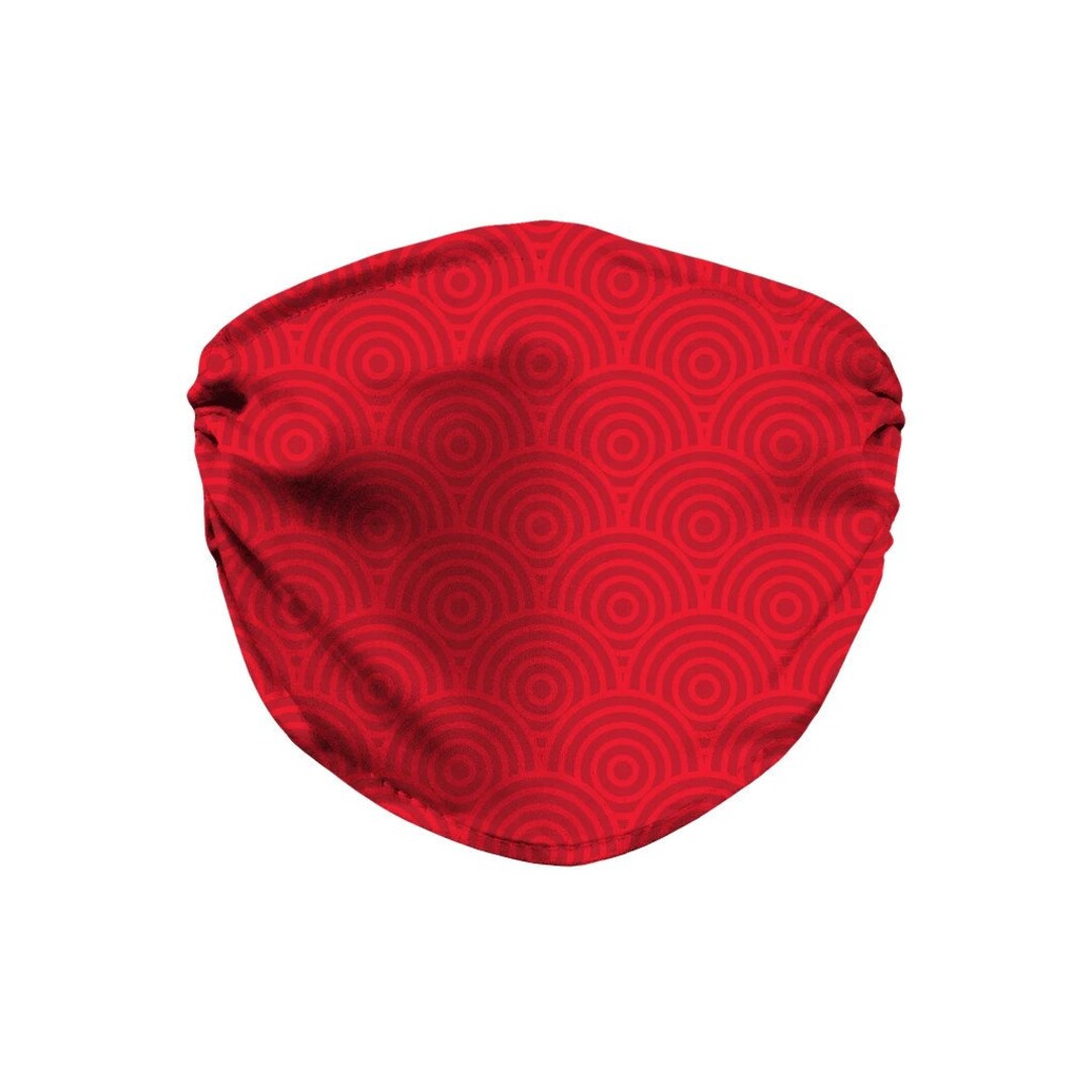 Red Pattern Face Mask UK Filter Geometric Red Unisex Mask, Cloth Face ...