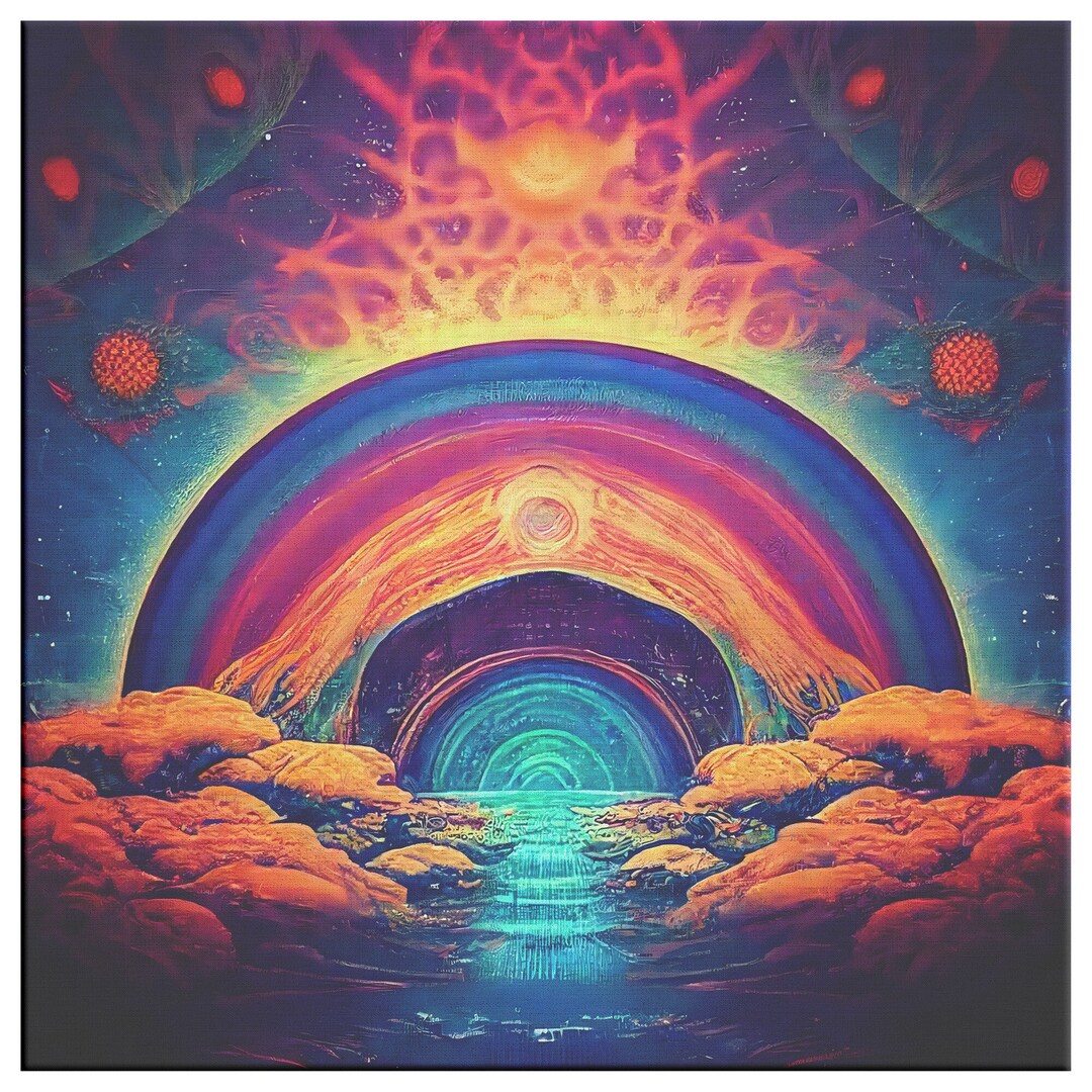 Trippy Cosmic Journey Canvas Wall Art Psychedelic Gateway - Etsy
