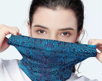 Thearchy Fractal Face Mask Filter Colorful Psychedelic Face Cover, Rave ...