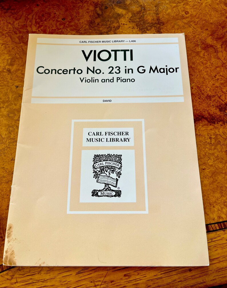 Concerto Viotti nº 23 em sol maior para violino e piano Carl Fischer ...