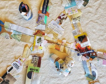 Stitched Paper Ribbon Snippet Roll Handmade Scrappy Paper | Etsy