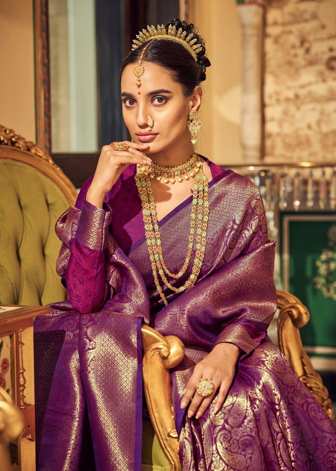 Pure Kanjivaram Silk Saree With Richpallu,full Body Woven Embosed ...