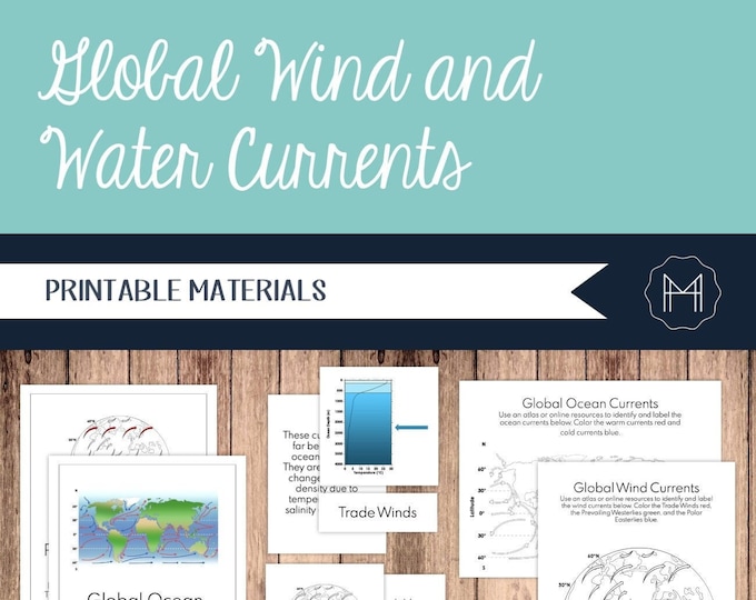Global Wind and Water Currents 3-part Cards, Posters, and Coloring ...