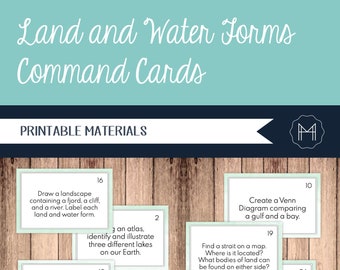 Land and Water Forms 3-part Cards Bingo and Booklets | Etsy