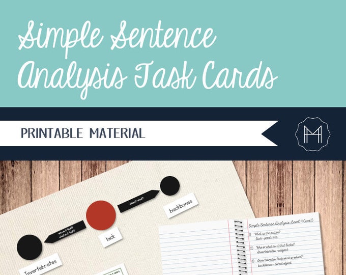 Simple Sentence Analysis Task Cards - Etsy
