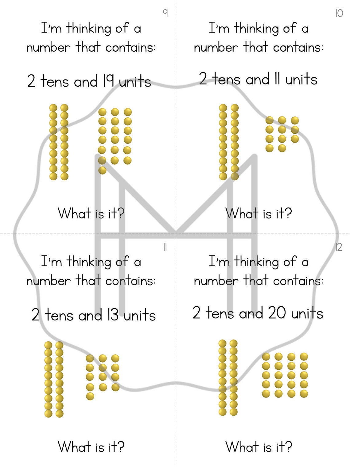 Golden Bead Number Sense Matching Cards - Etsy