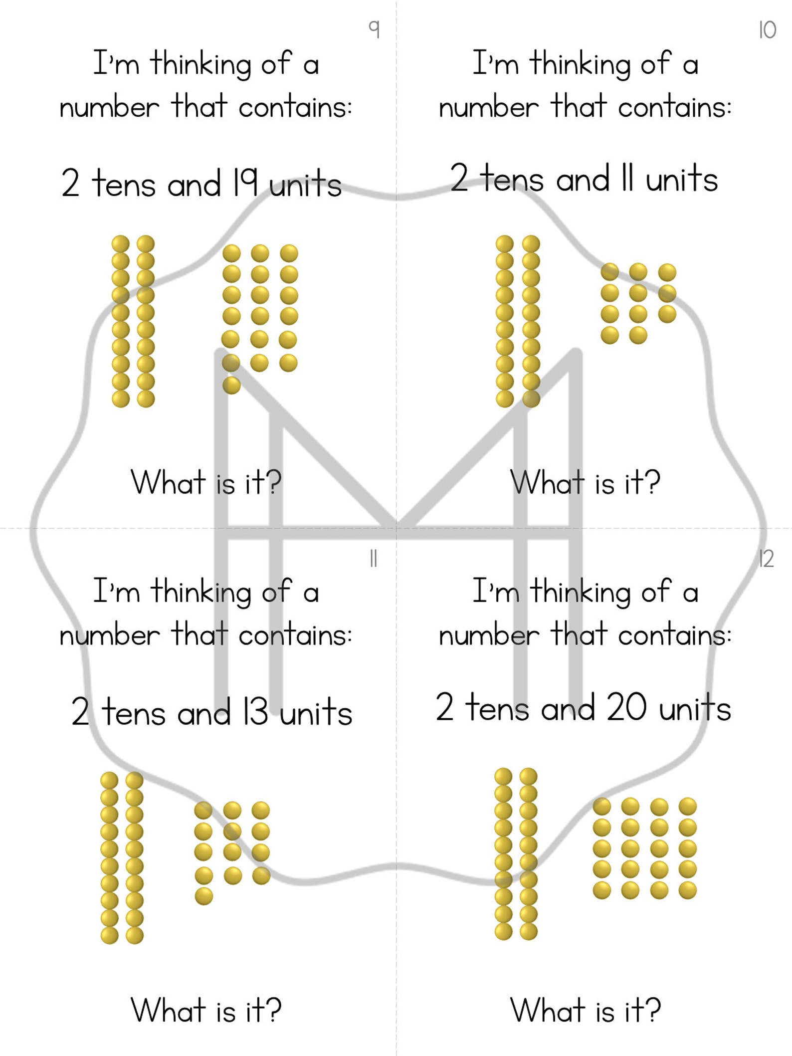 Golden Bead Number Sense Matching Cards - Etsy