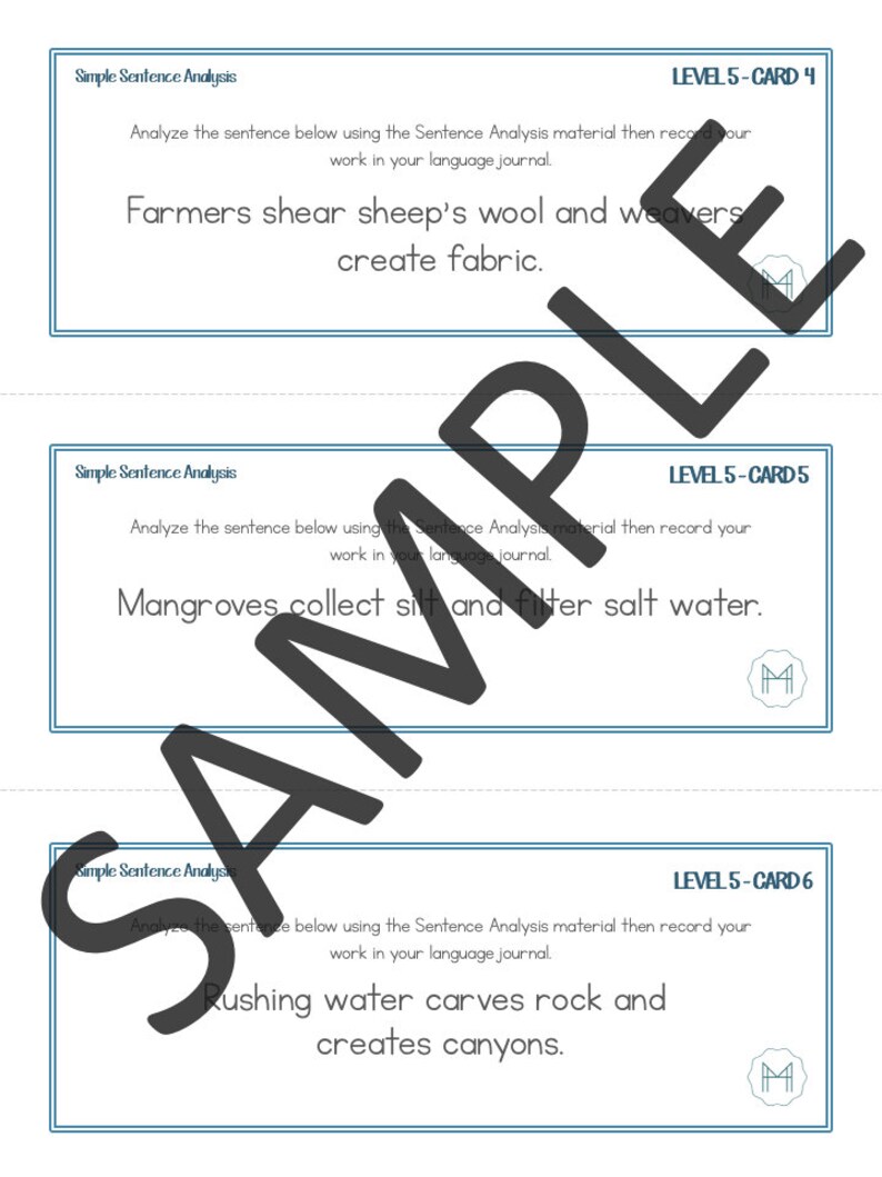 Simple and Advanced Sentence Analysis Bundle - Etsy