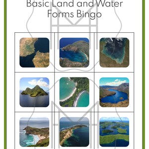 Land and Water Forms 3-part Cards, Bingo, and Booklets - Etsy