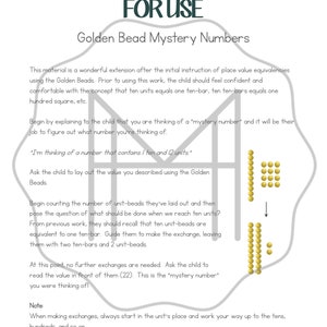 Golden Bead Number Sense Matching Cards - Etsy