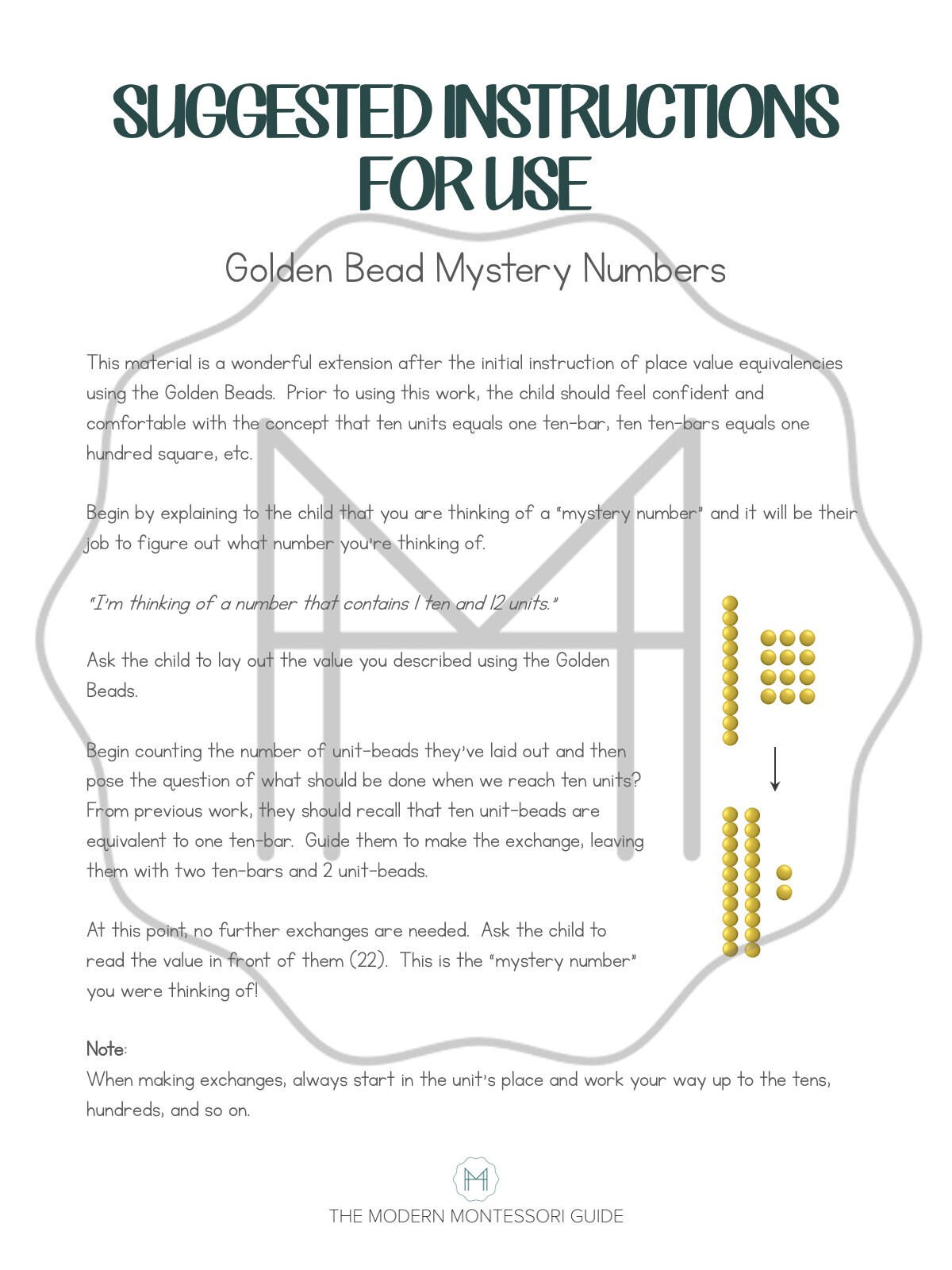 Golden Bead Number Sense Matching Cards - Etsy