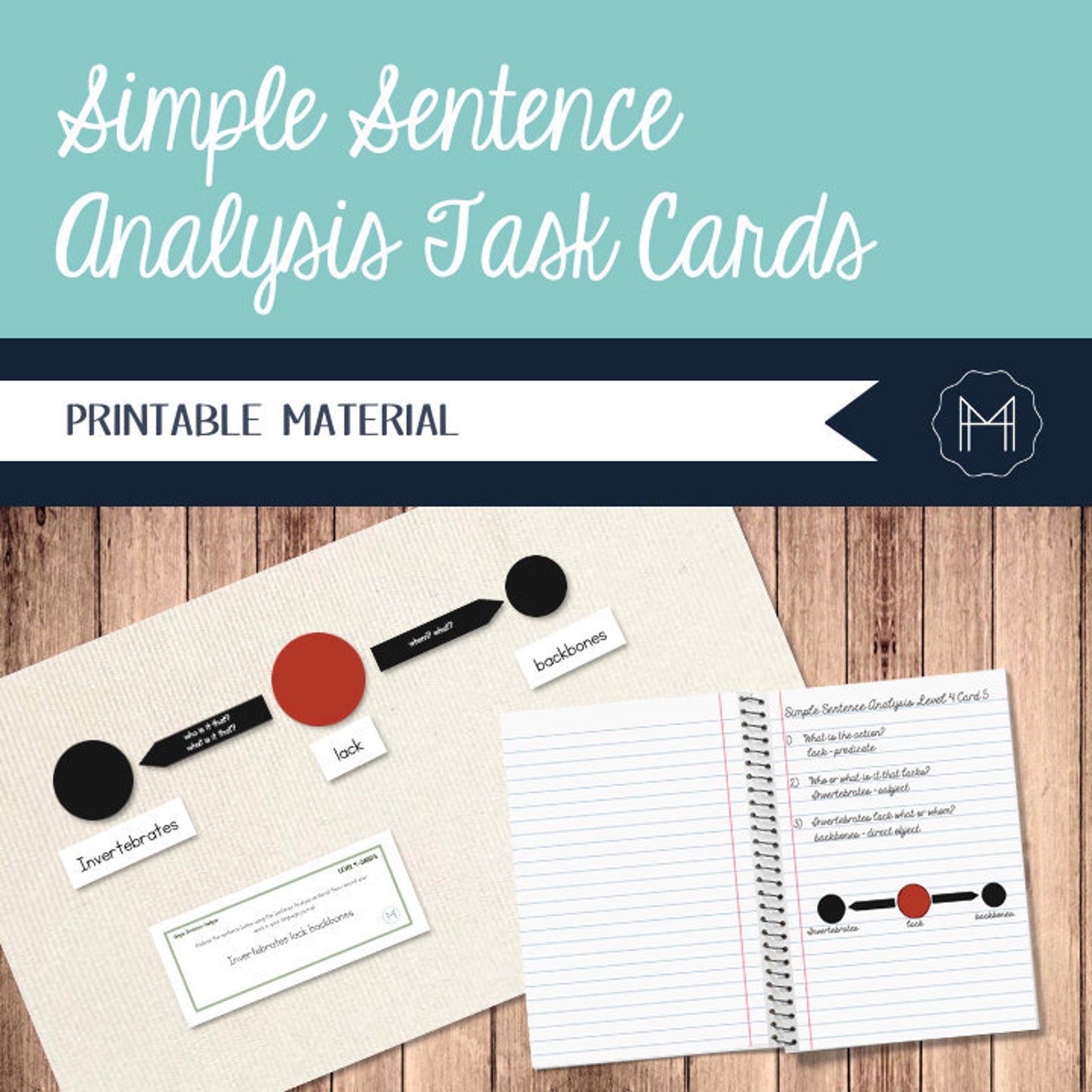 Simple Sentence Analysis Task Cards - Etsy