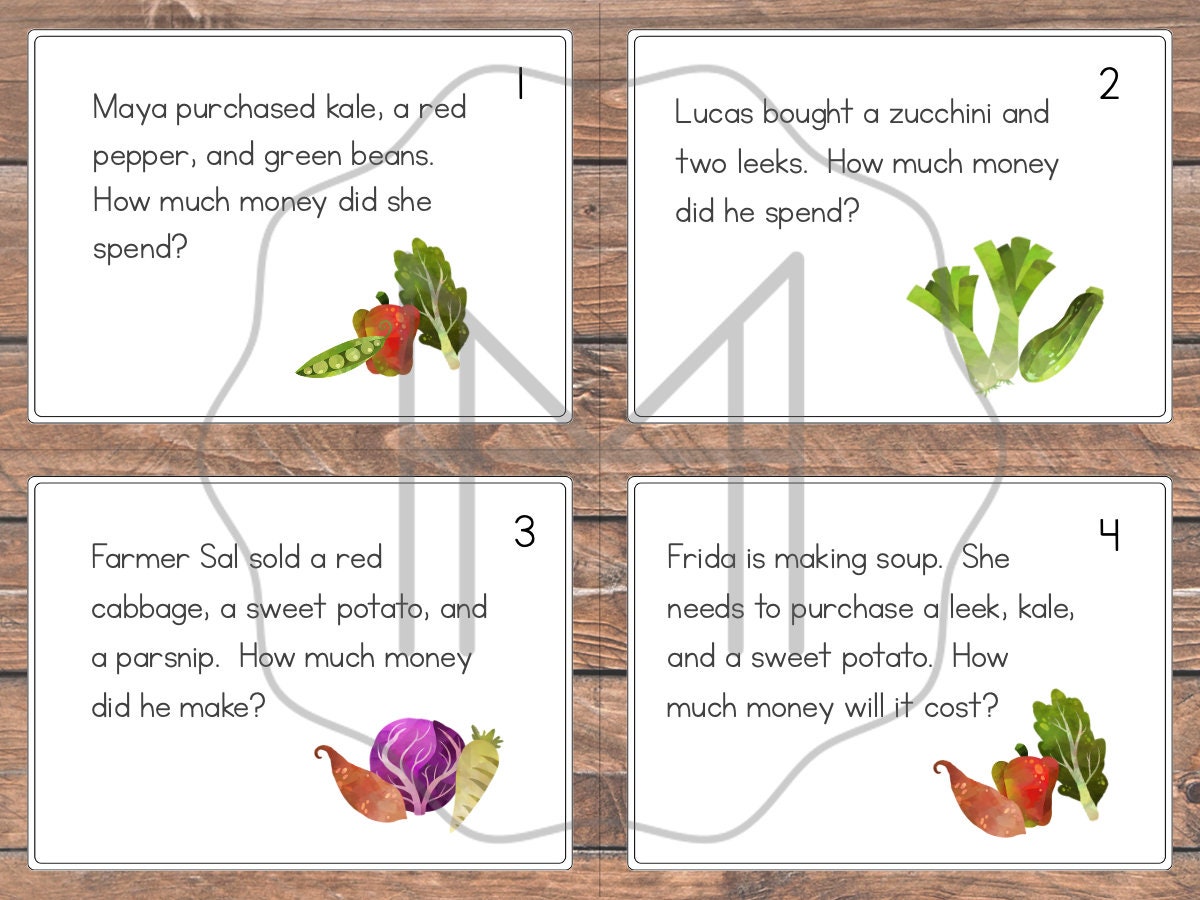 1st Grade Addition Word Problem Task Cards 3 Addends - Etsy
