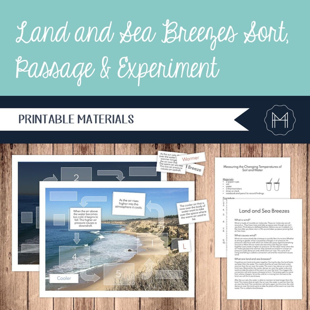 Land and Sea Breezes Sort, Passage, and Experiment - Etsy