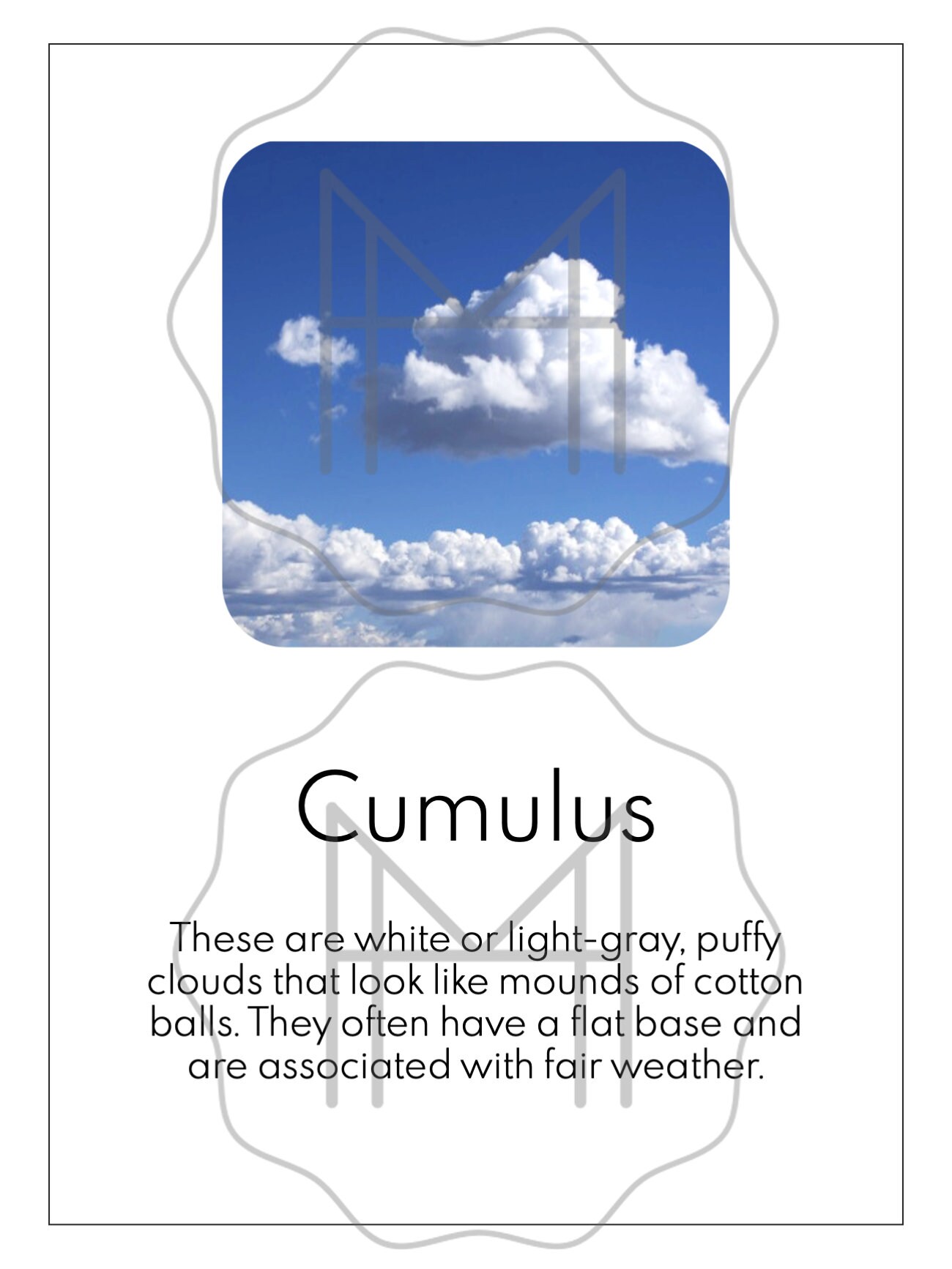 Cloud Types 3-part Cards Bingo Experiment Posters and - Etsy
