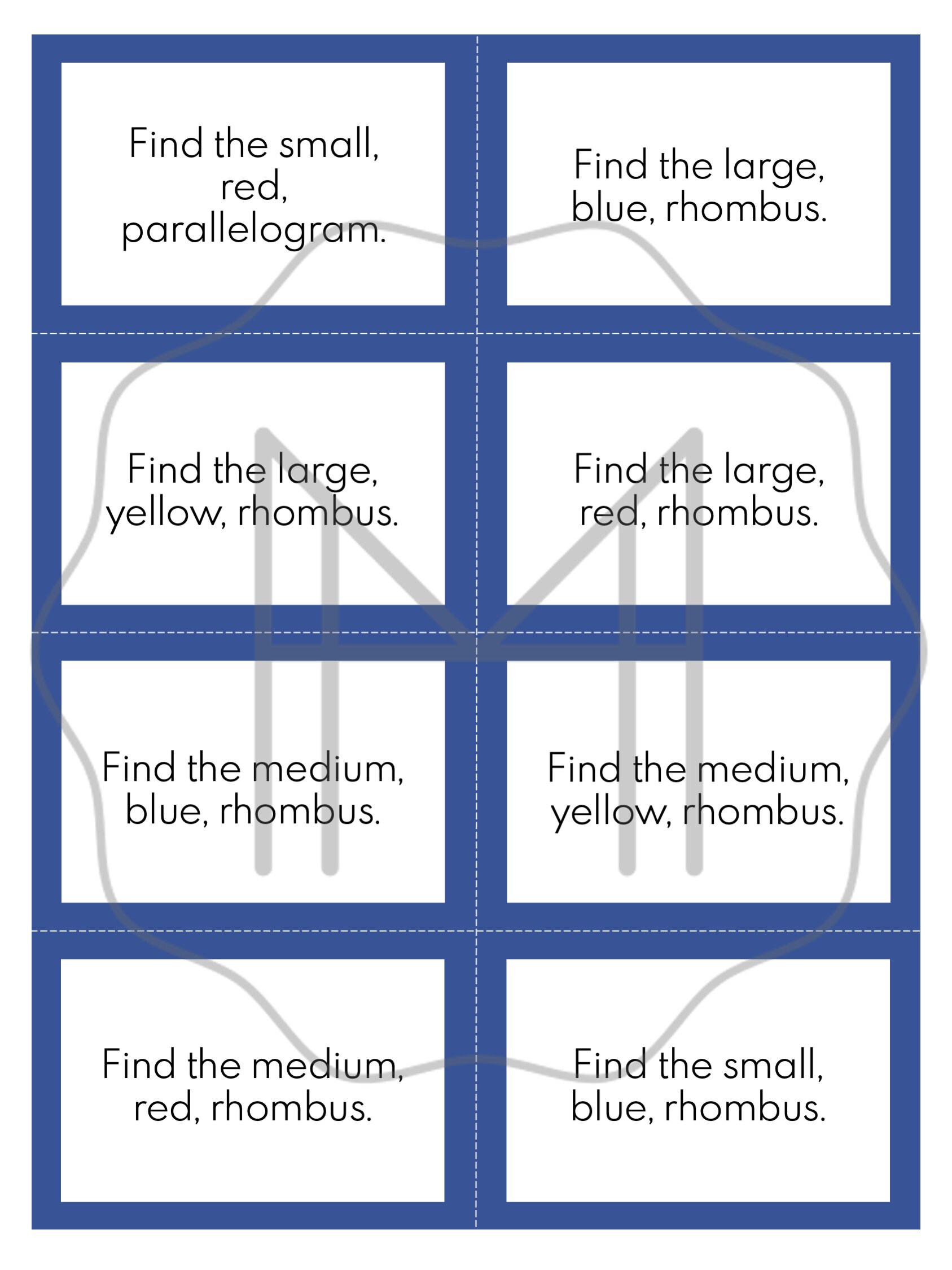 The Detective Adjective Game- Quadrilaterals - Etsy