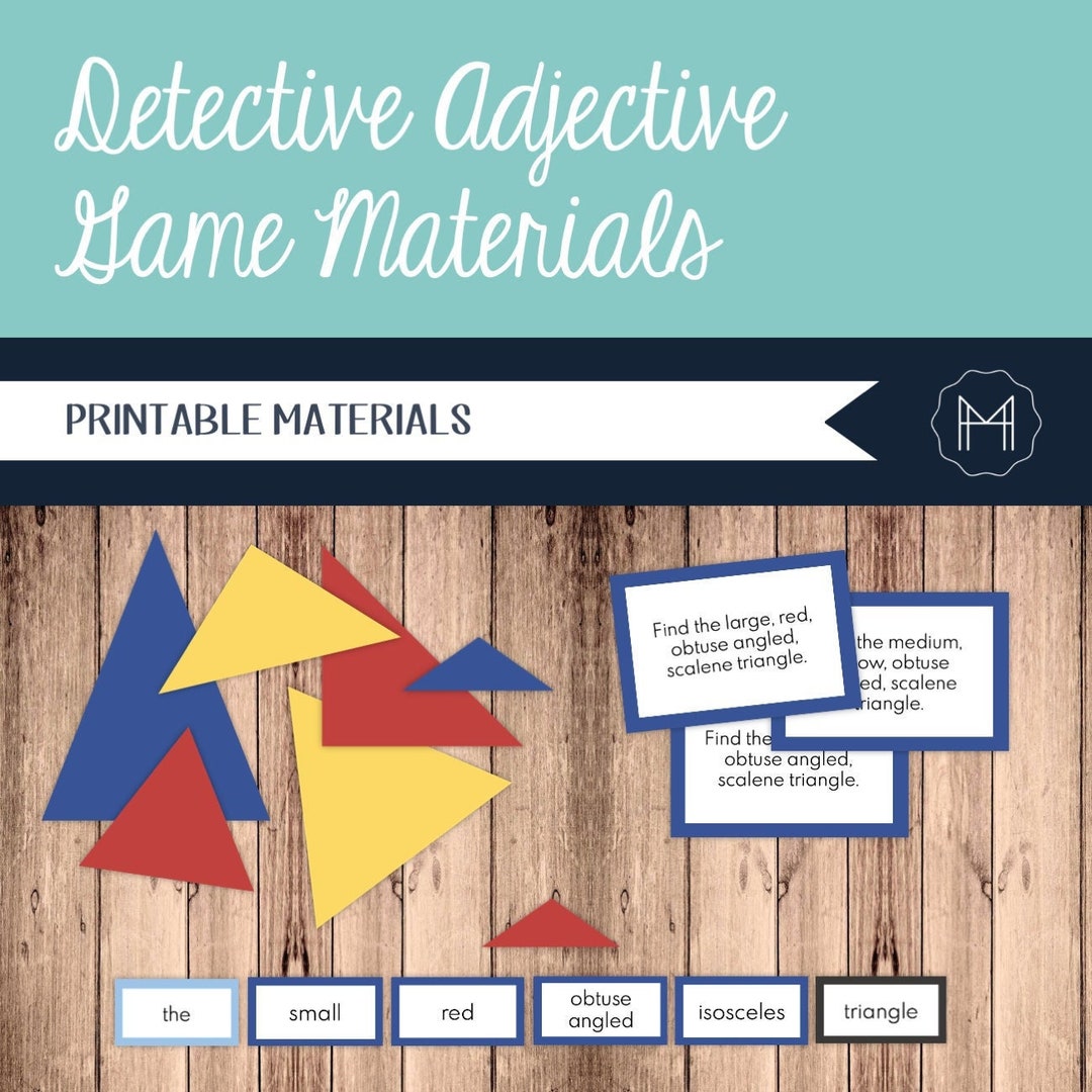 Detective Adjective Game Materials Triangles - Etsy
