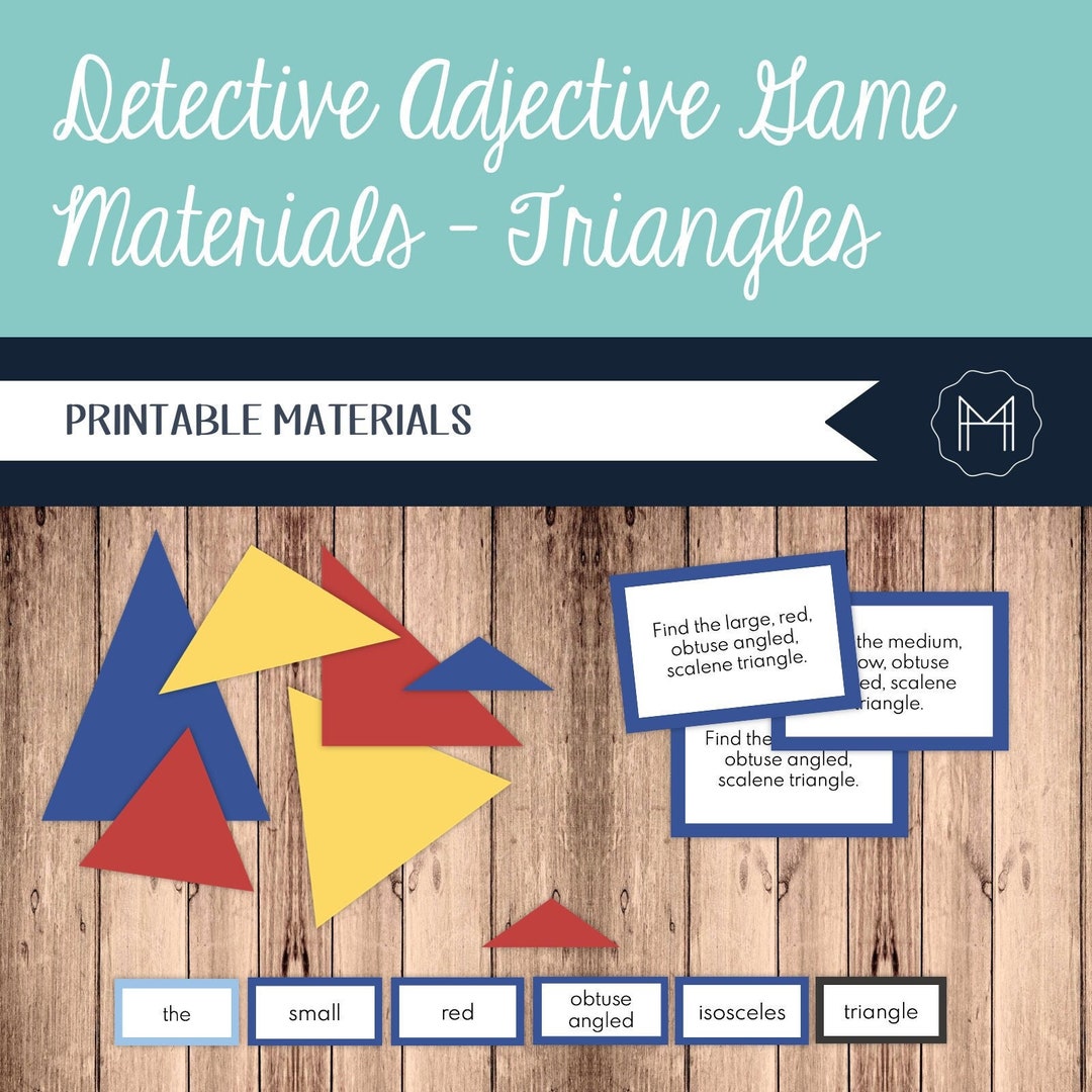 The Detective Adjective Game- Triangles - Etsy