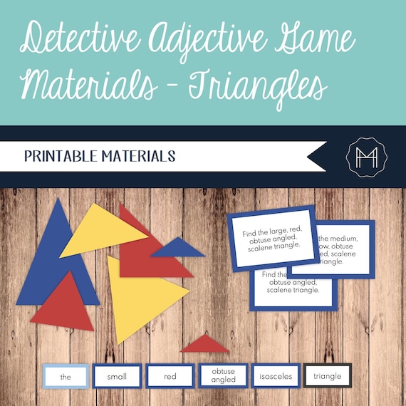 The Detective Adjective Game Triangles - Etsy