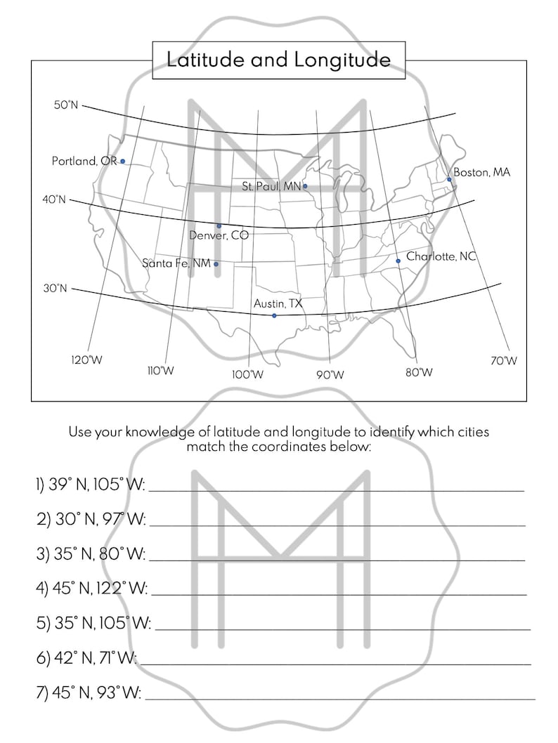 Latitude and Longitude 3-part Cards, Posters, and Task Cards - Etsy