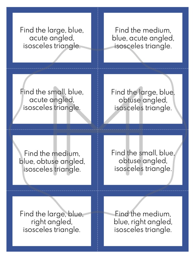 Detective Adjective Game Materials Triangles - Etsy