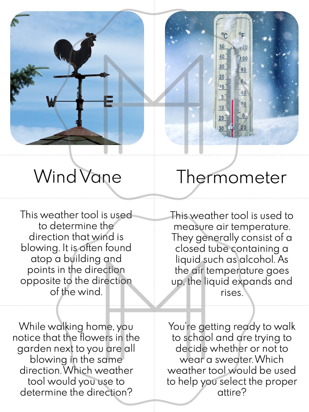 Weather Tools 3-part Cards, DIY, Posters, and "i Have... Who Has?" - Etsy