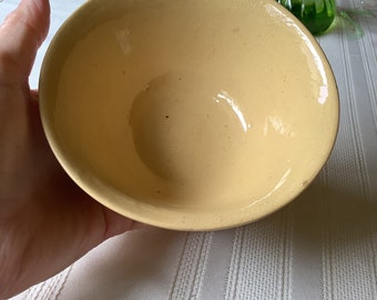 1910's, Vintage, Cobalt, Stenciled, Yellow Ware, Wildflower, Bowl ...