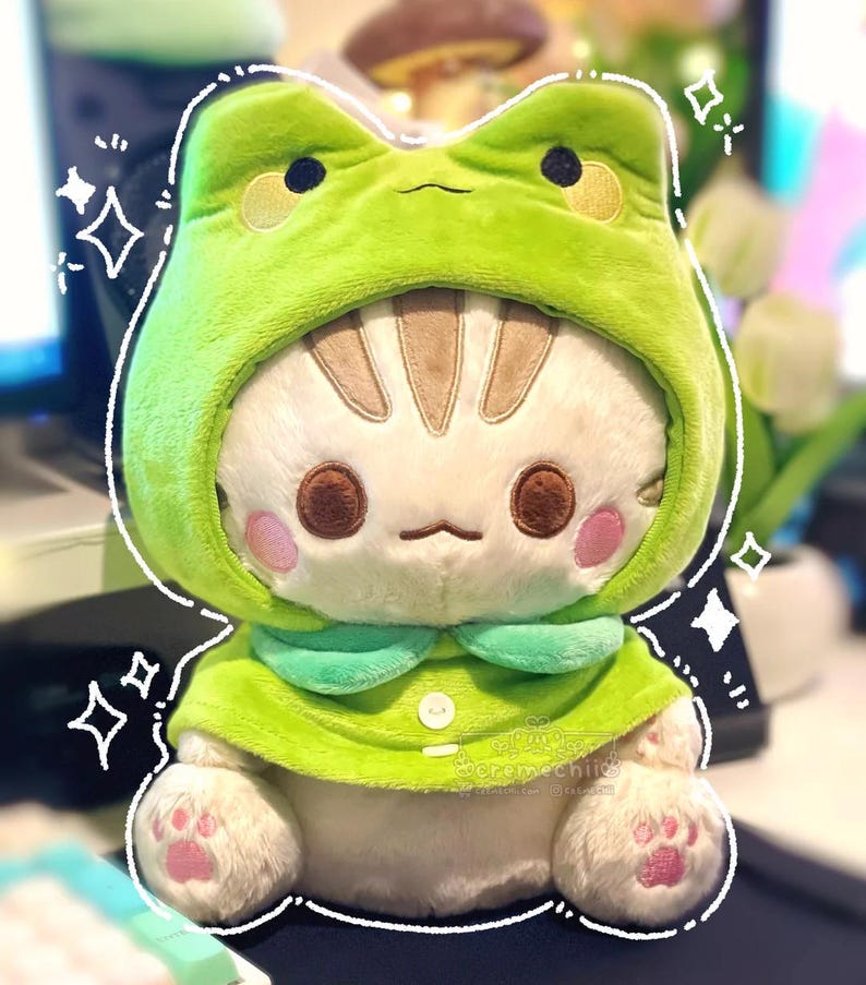 Lilly the Froggy Cat • Stuffed Animal Plushie • 10 Inch (25 Cm) Stuffie ...