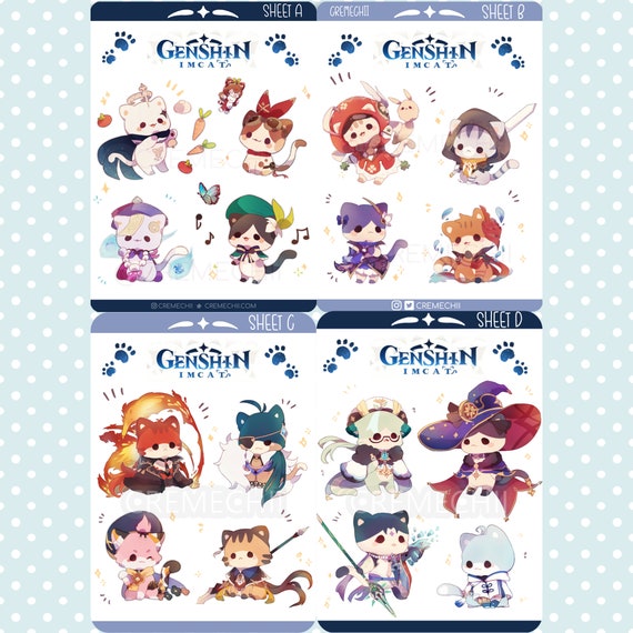 Genshin Impact sticker Sheet Craft Supplies & Tools Paper, Party & Kids ...
