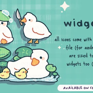 Cute Ducky Pond App Icon Set | Kawaii Aesthetic Theme for Android IOS ...