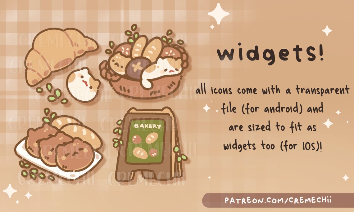 Kitty Bakery App Icon Set Kawaii Aesthetic for Android IOS - Etsy