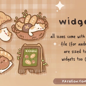 Kitty Bakery App Icon Set | Kawaii Aesthetic Theme for Android IOS ...