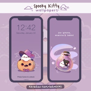 Spooky Kitty Icon Set | Kawaii Halloween Aesthetic Theme for Android ...