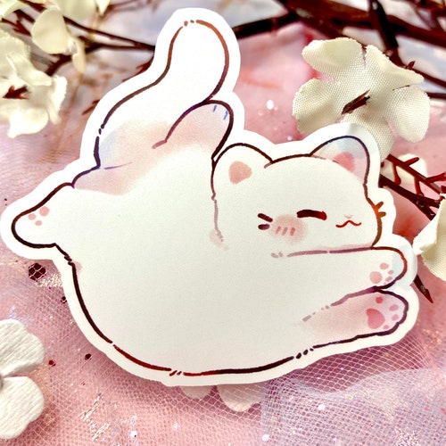 Sitting Kitty Vinyl Sticker/ Laptop Stickers/ Cute Stickers - Etsy