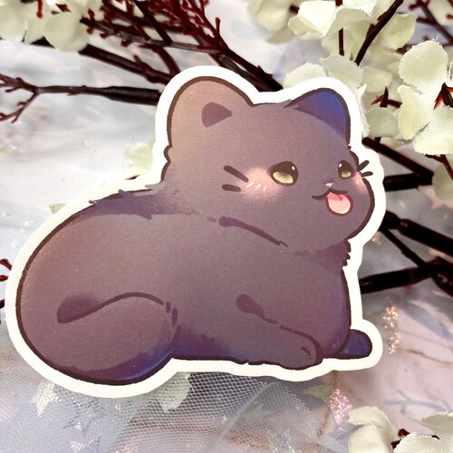 Sitting Kitty Vinyl Sticker/ Laptop Stickers/ Cute Stickers - Etsy