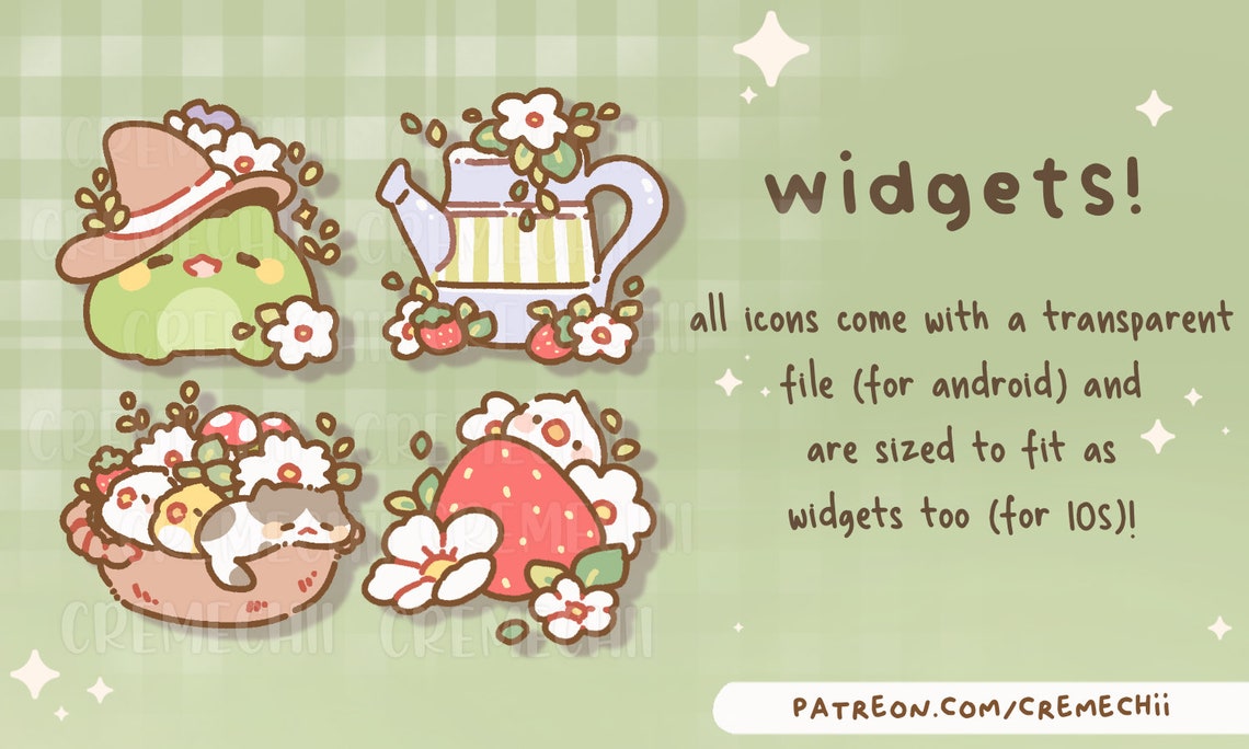 Cute Cottagecore App Icon Set Kawaii Aesthetic for Android - Etsy