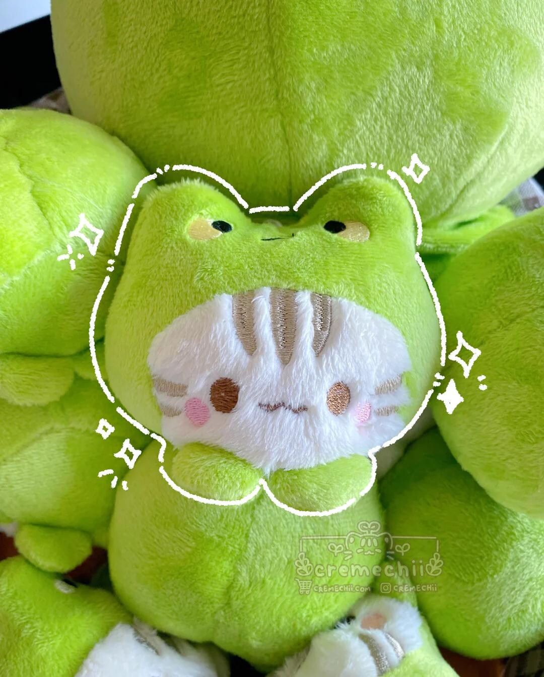 Lilly the Froggy Cat • Stuffed Animal Plushie • 4 Inch (10 Cm) Keychain ...