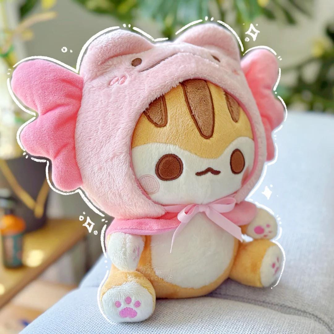 Lottie the Axolotl Kitty • Stuffed Animal Plushie • 10 Inch (25 Cm ...