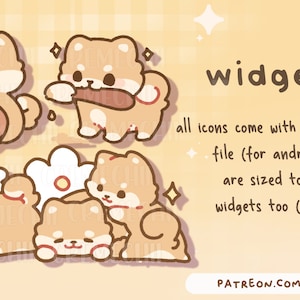 Shiba Inu App Icon Set | Kawaii Aesthetic Theme for Android IOS Tablet ...