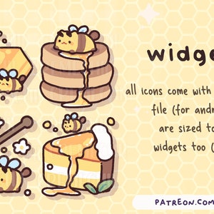 Kitty Bees App Icon Set | Kawaii Aesthetic Theme for Android IOS Tablet ...