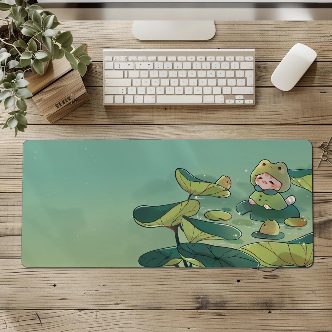 Lilly the Froggy Cat • Desk Mats • 36" X 18" (90cm X 45cm) - Etsy