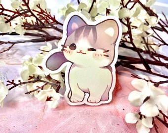 Sitting Kitty Vinyl Sticker/ Laptop Stickers/ Cute Stickers - Etsy