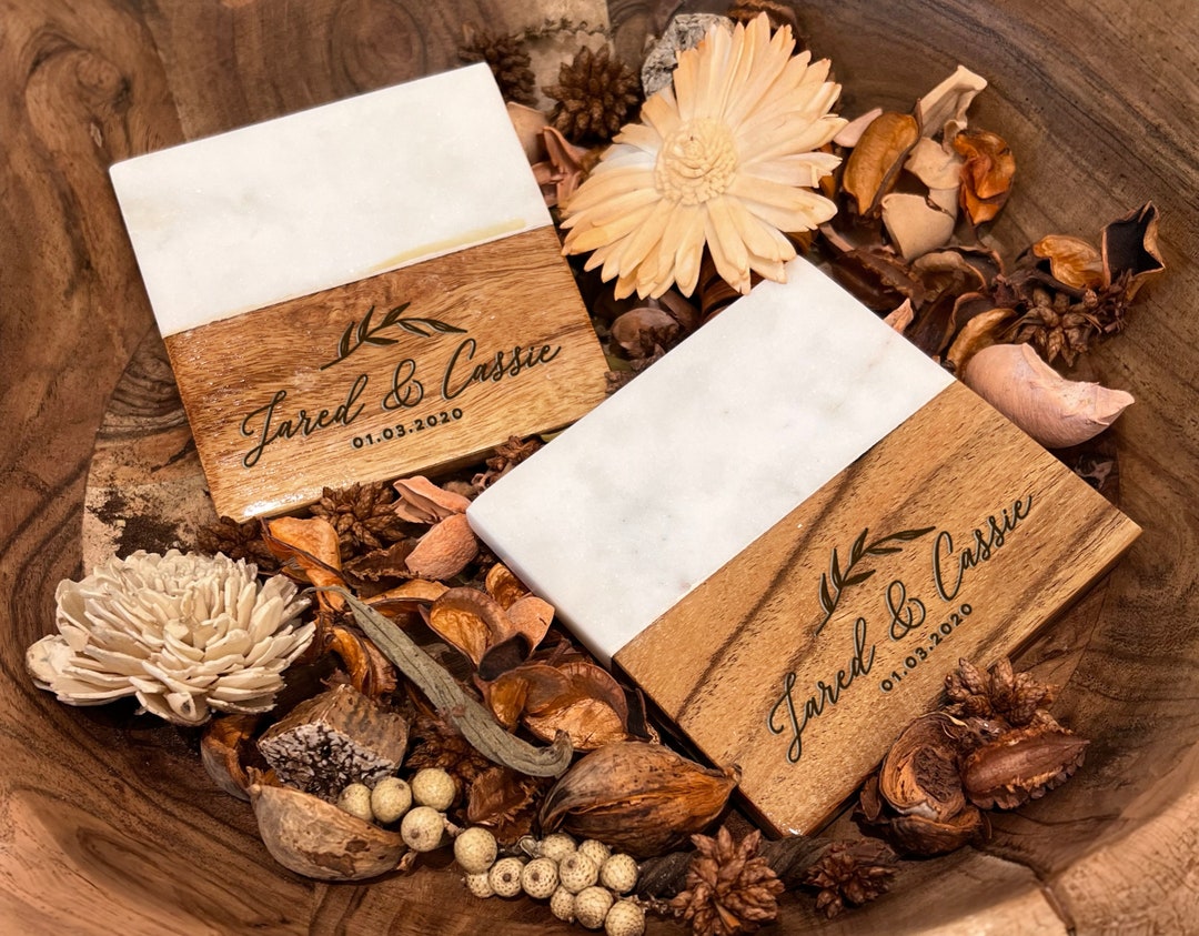 Personalized Engraved Wedding Coasters, Wedding Gifts for Couple ...