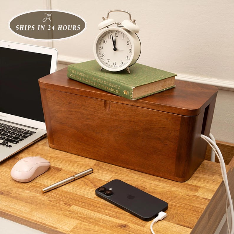 Extra Large Cable Box for Storage Organization, Homeware Gift, Desk ...