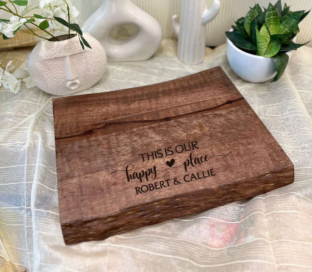 Personalized Live Edge Charcuterie Board, Rustic Cheese Board, Custom ...